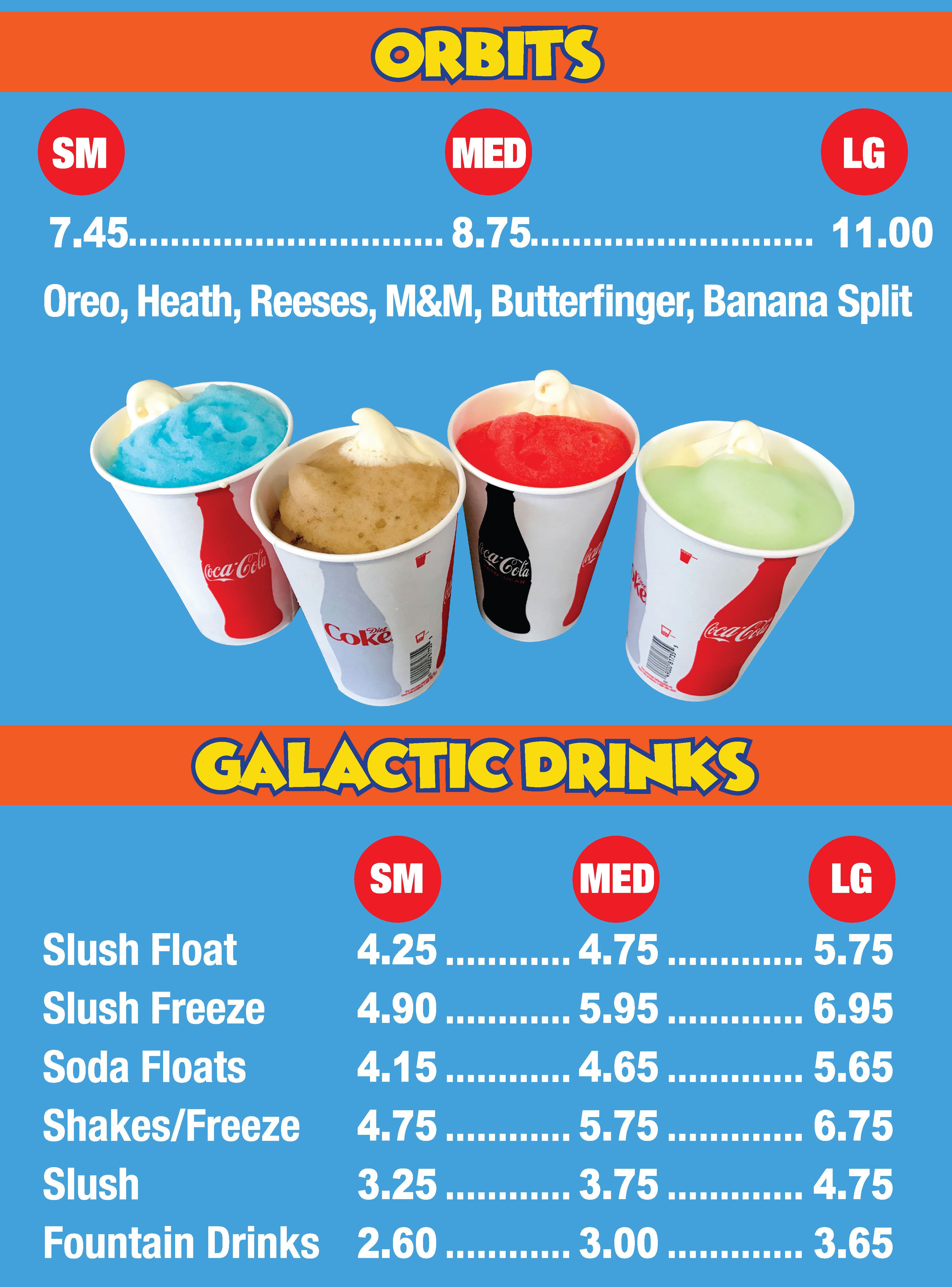 Menu – Kozmic Cones