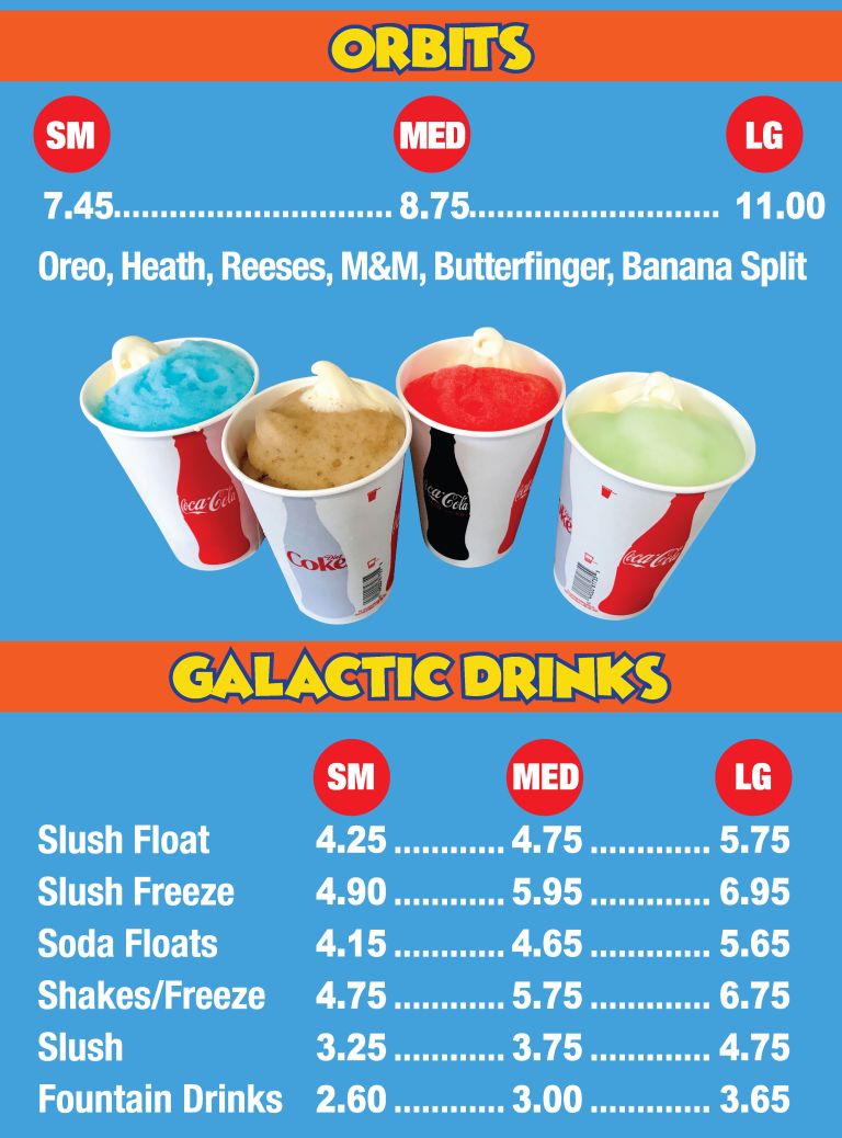 Menu – Kozmic Cones